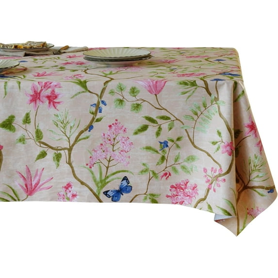 Waterproof Rectangular Tablecloth, Oil and Spill Resistant Vinyl Table ...