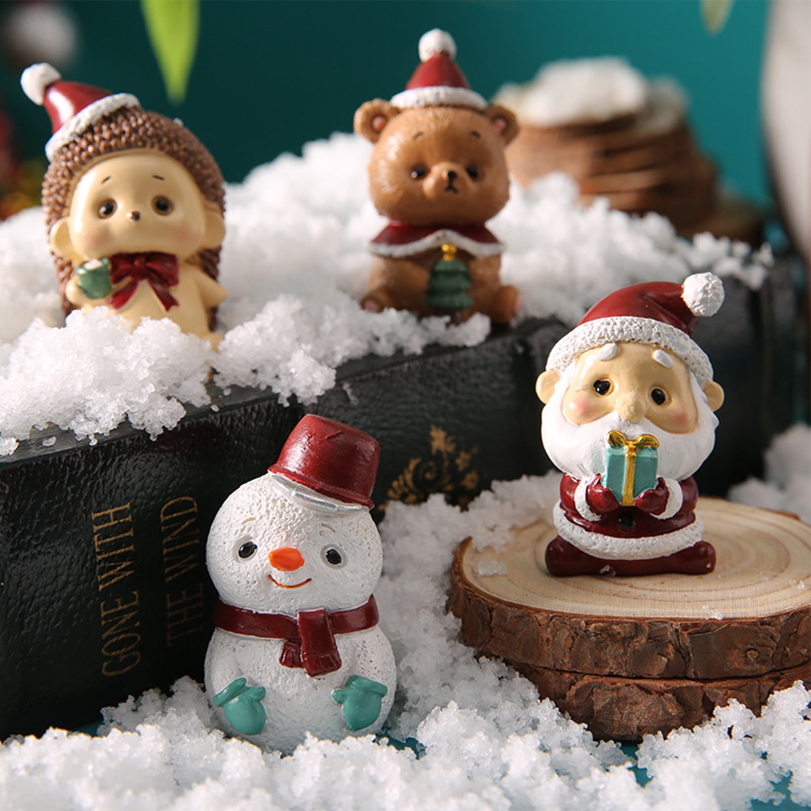 Waterproof Resin Christmas Miniature Statues - Eye-Catching Adorable ...