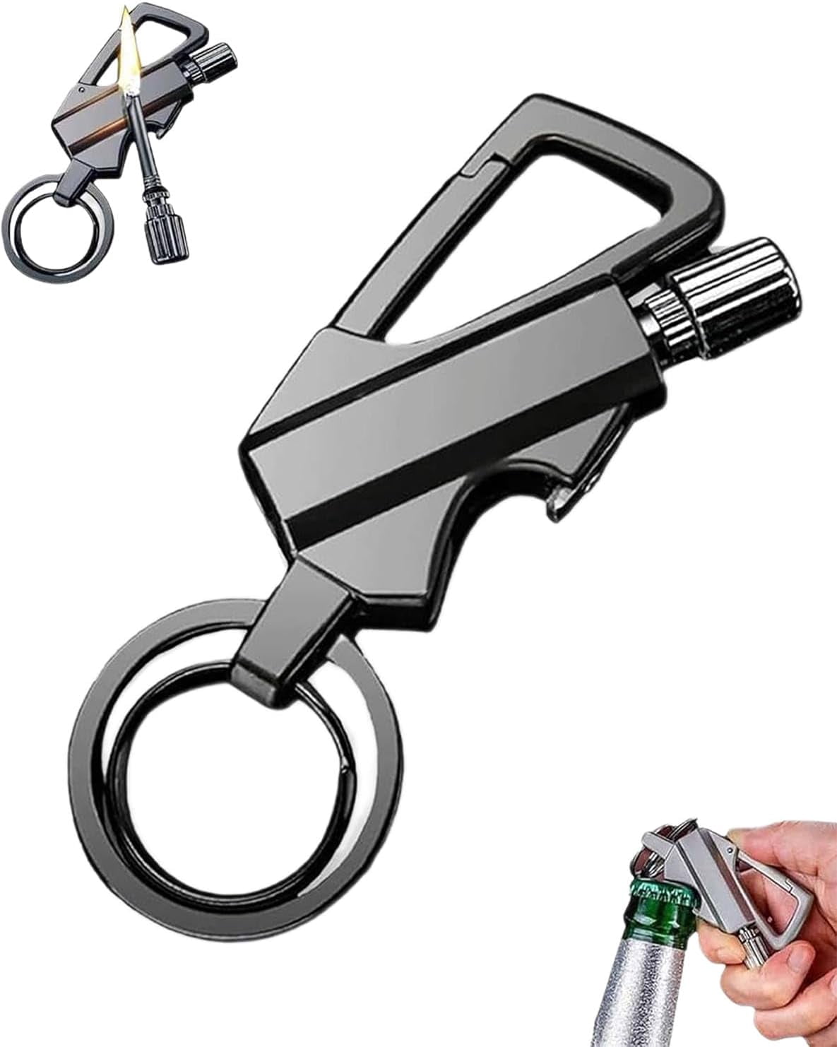 Waterproof Reusable Match Keychain Lighter with Bottle Opener, Camping ...