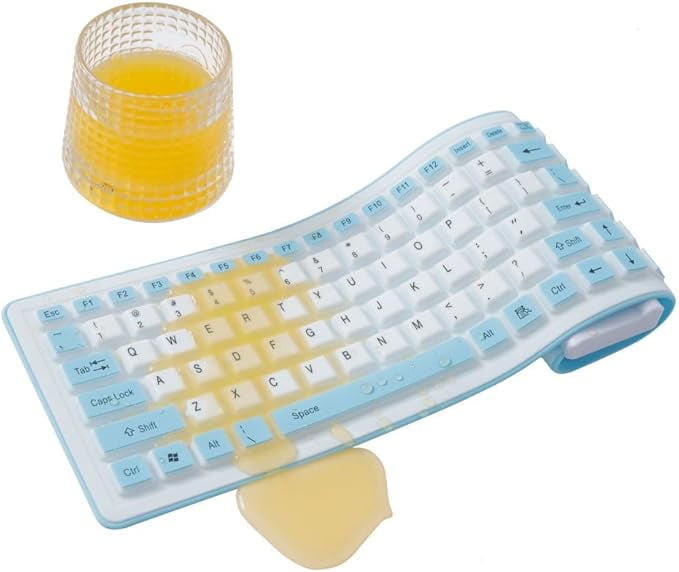 Waterproof Roll Out/Roll Up Keyboard Ideal as Kids Computer Keyboard or ...