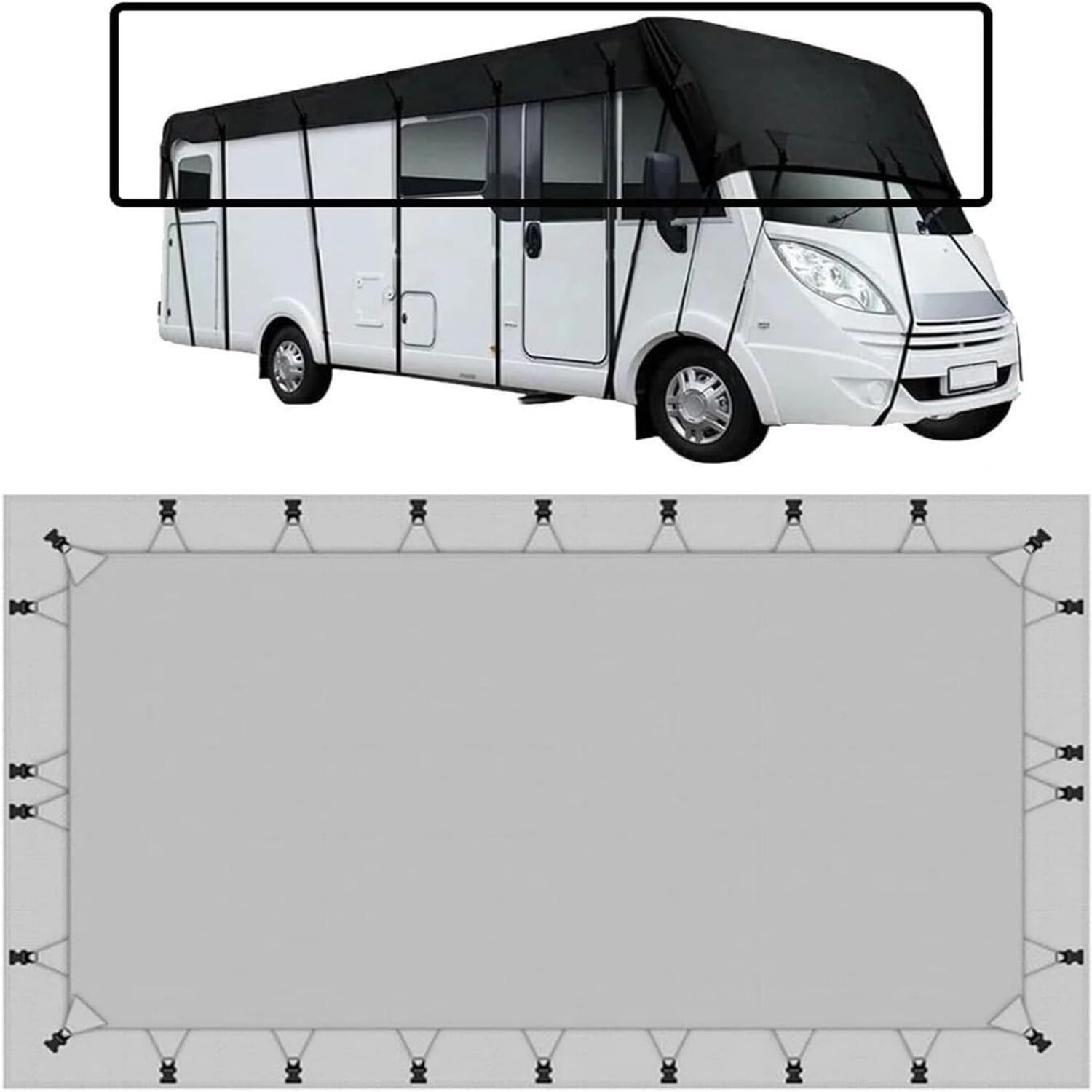 Waterproof Roof-Only RV Roof Cover 210D Oxford Cloth UV-Resistant ...