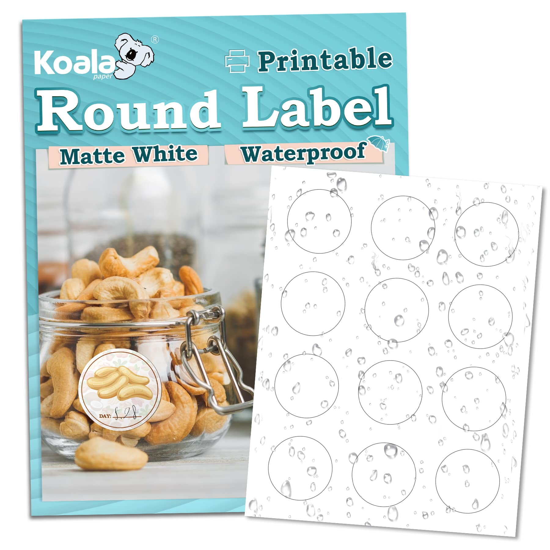 Waterproof Round Labels 2 Inch, Matte Printable Circle Stickers for ...
