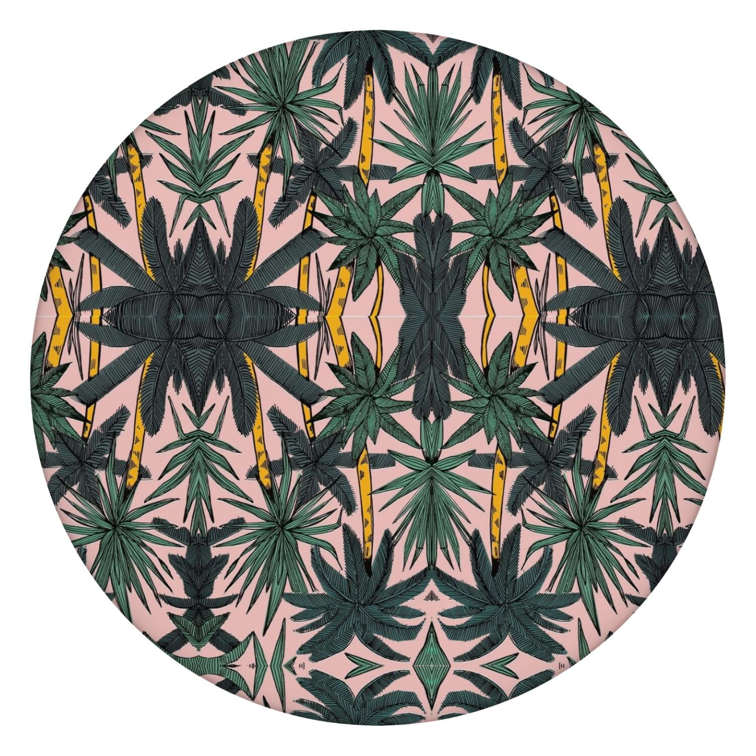 Waterproof Round Tablecloth with Summer Beach Palm Trees and Tropical ...