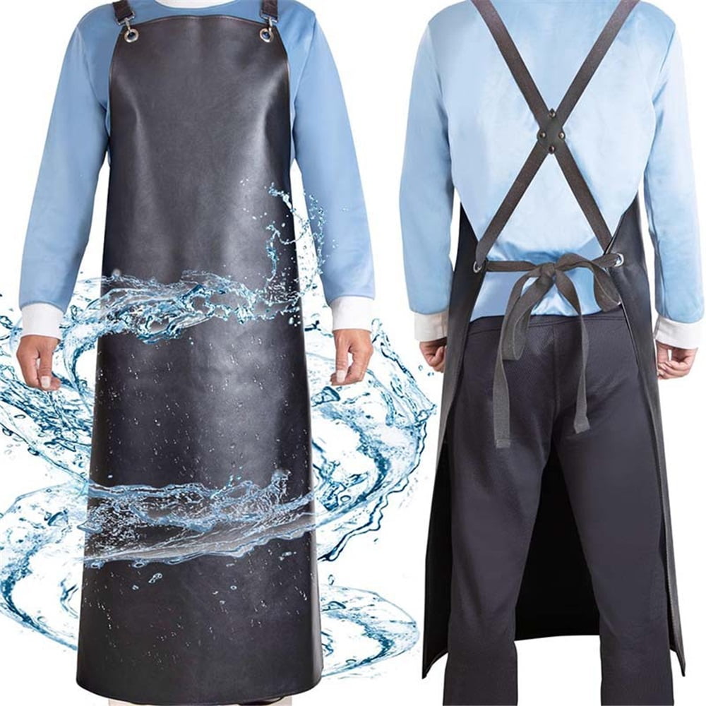 Waterproof Rubber Apron, Anti-Tear Heavy Duty Vinyl Adjustable Thicker ...