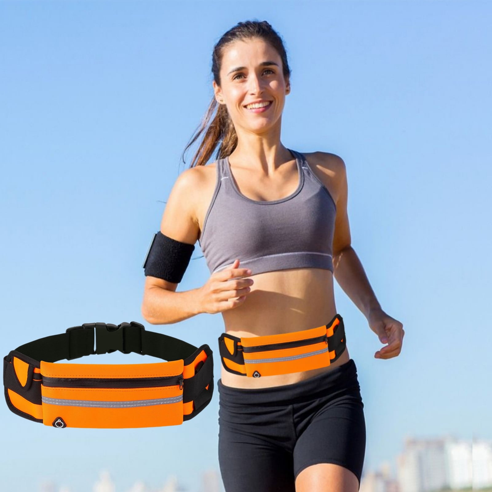 Waterproof Running Waist Pack with Reflective Strip and Headphone Hole ...