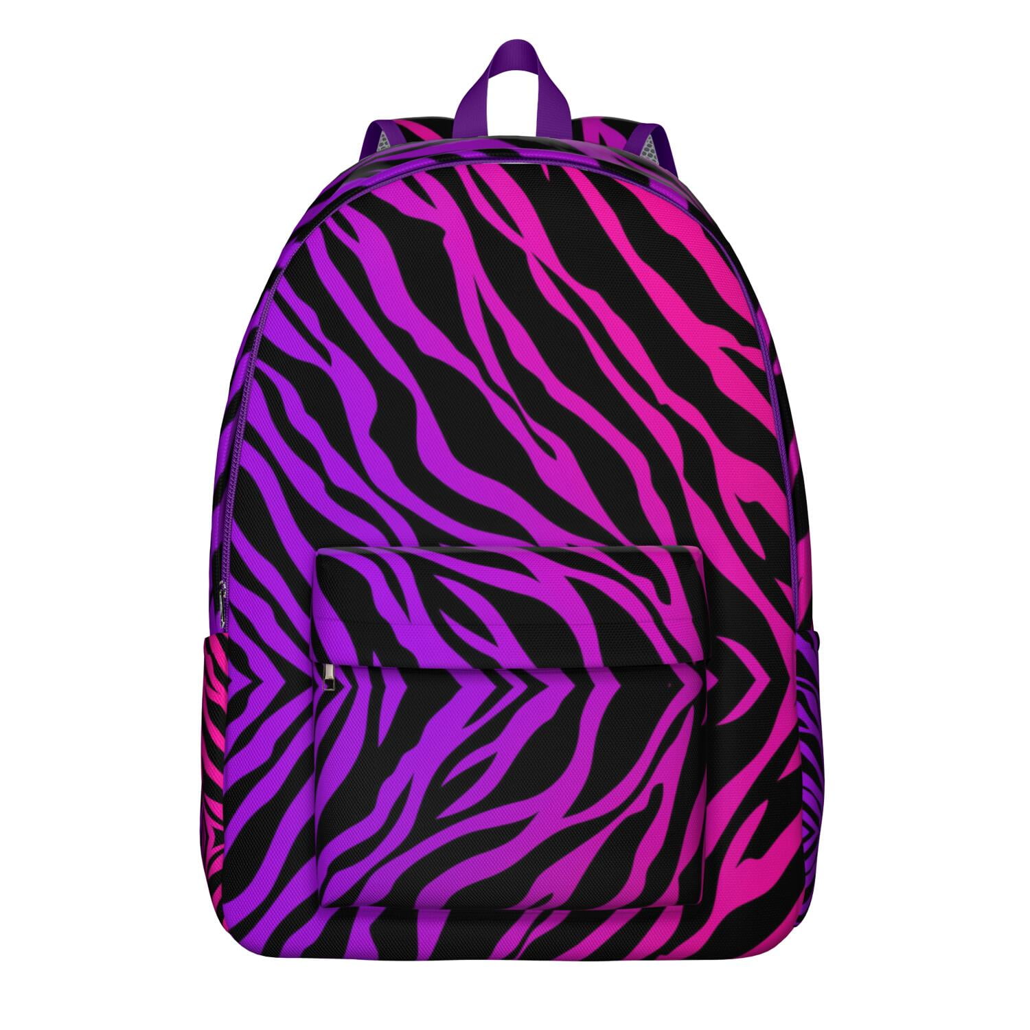 Waterproof School Backpack with Colorful Zebra Print – Modern Abstract ...