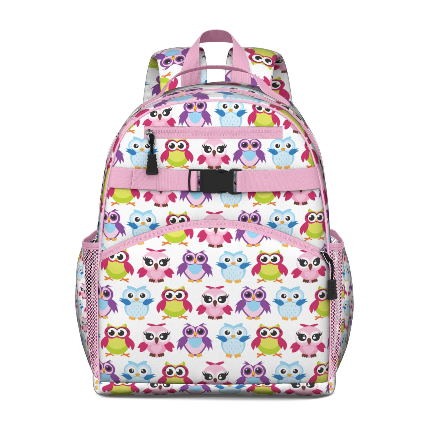 Waterproof School Backpack with Owl Print - Ergonomic Travel Daypack ...