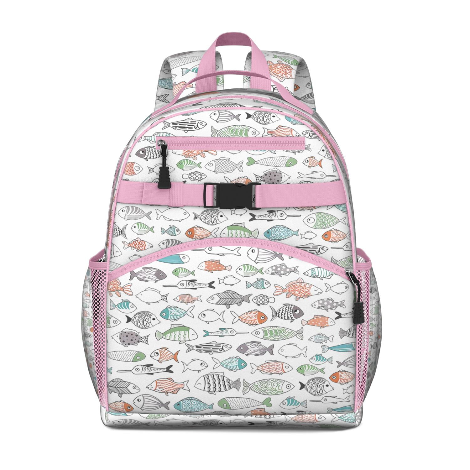 Waterproof School Backpack with Tropical Fish Design - Ergonomic Travel ...
