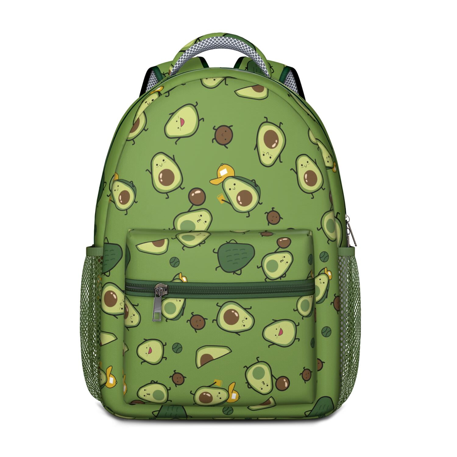 Waterproof School Backpack with Cute Avocado Print - Ergonomic Student ...