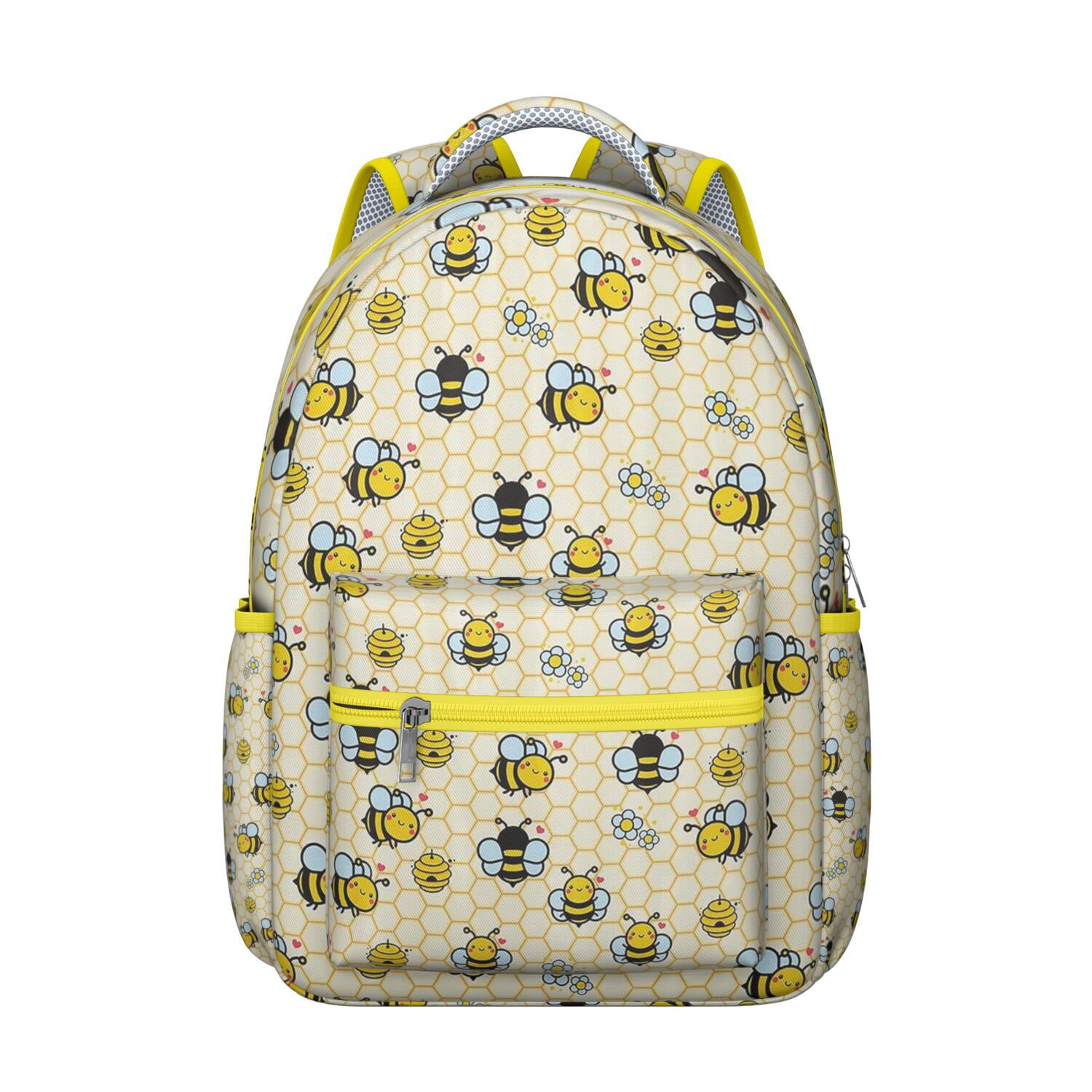 Waterproof School Backpack with Honeycomb Print - Ergonomic Student ...