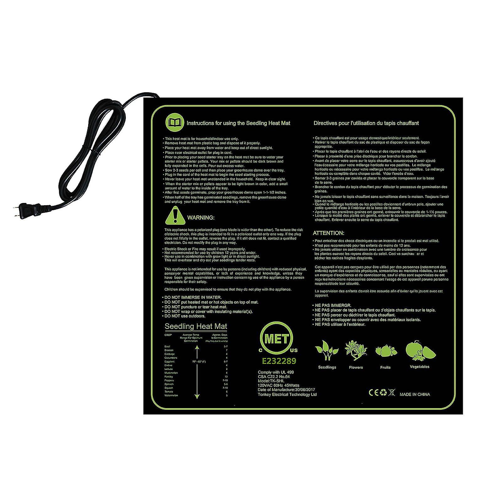 Waterproof Seedling Heat Mat For Seed Starting, Heating Pad For Indoor ...