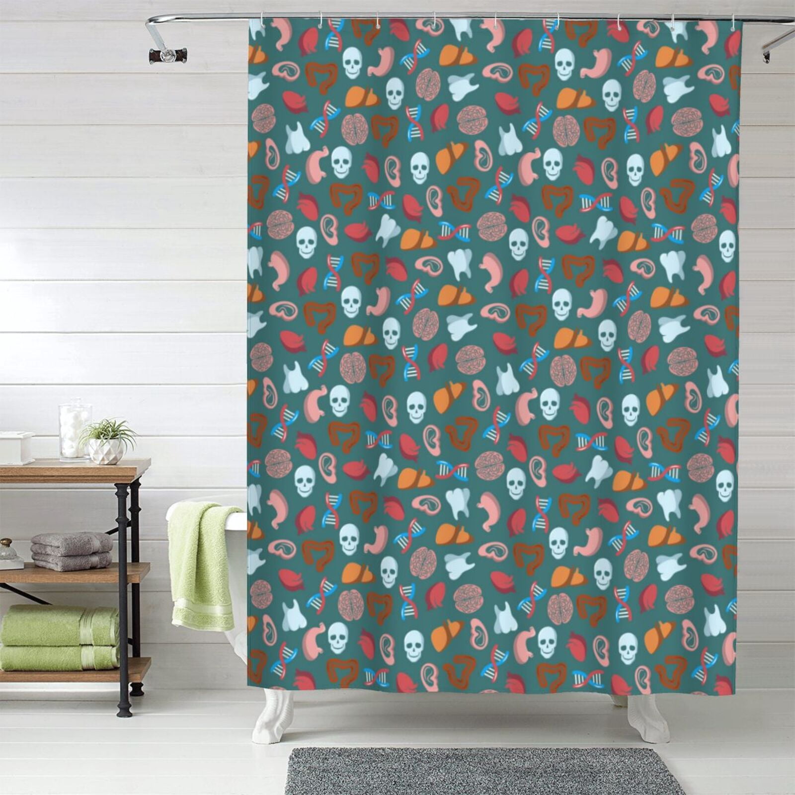 Waterproof Shower Curtain 60*72 in Skull cute organ Lightweight Fabric ...