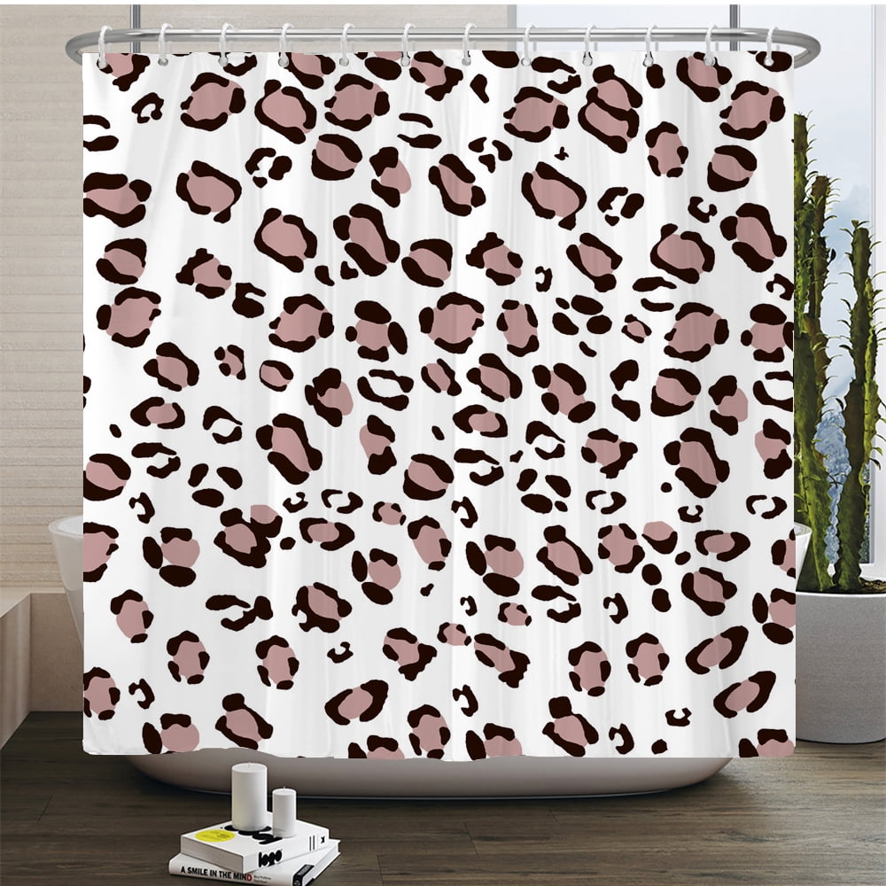 Waterproof Shower Curtain leopard Print Bathroom Scres With Modern Art ...