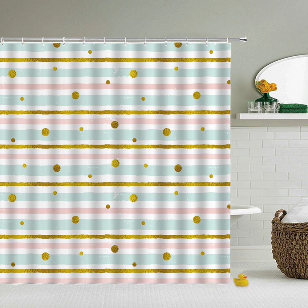 Waterproof Shower Curtains Bathroom Modern Stripe 3d Printing Bath ...