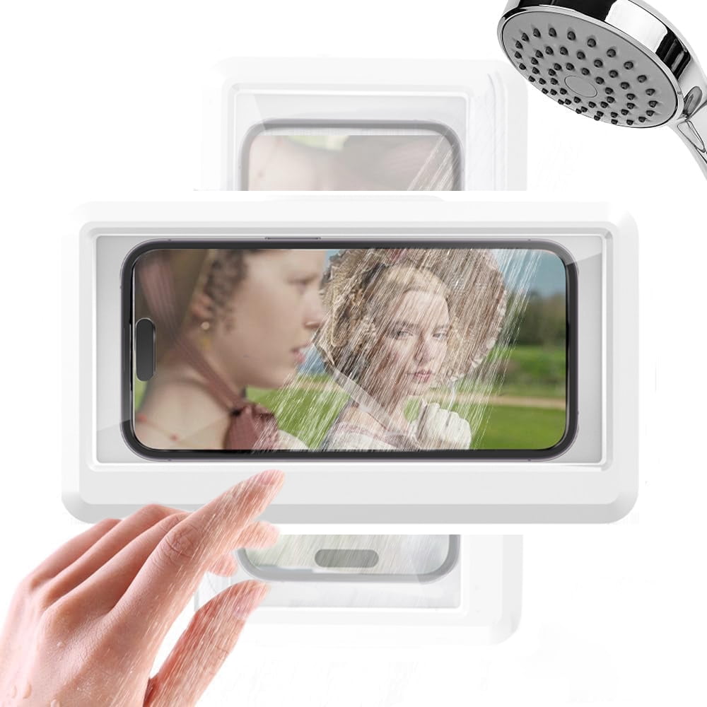 Waterproof Shower Phone Holder Wall Mounted Anti Fog HD High ...