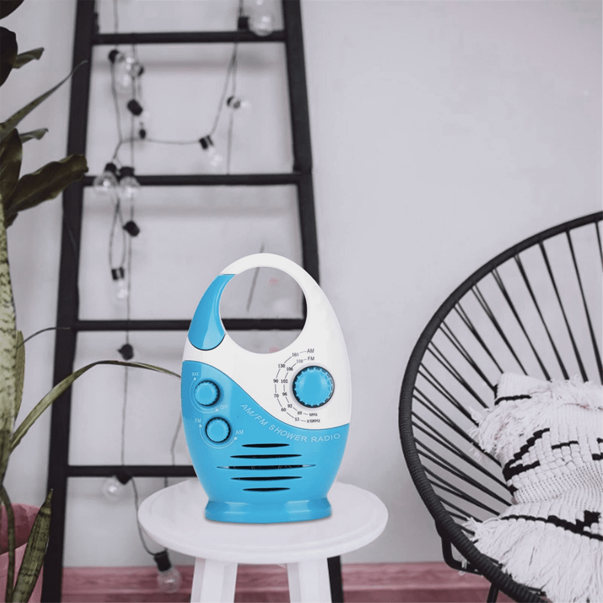 Waterproof Shower Radio, AM/FM Radio with Adjustable Volume Speakers ...