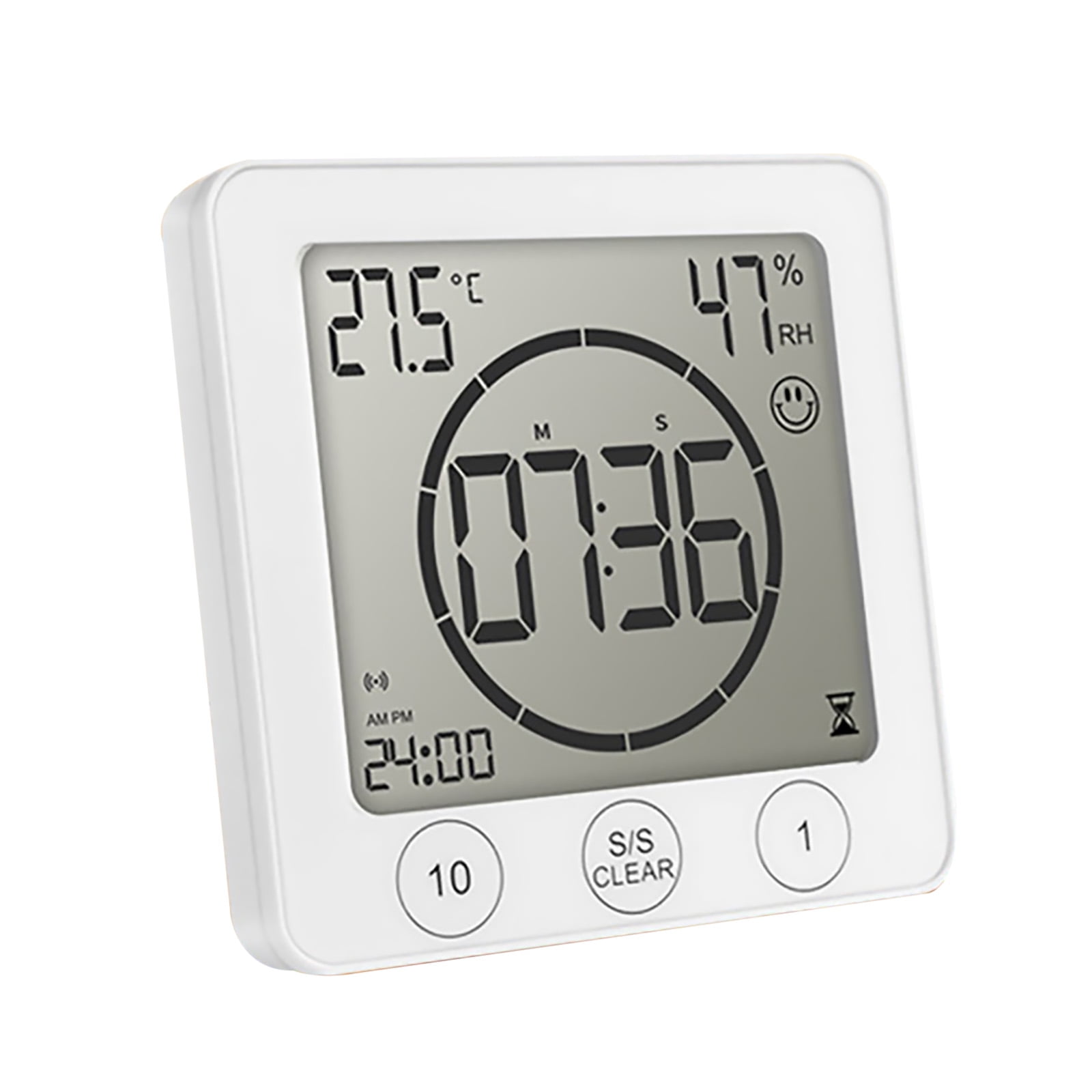 Waterproof Shower Timer Bathroom Clock Digital Alarm Temperature Meter ...