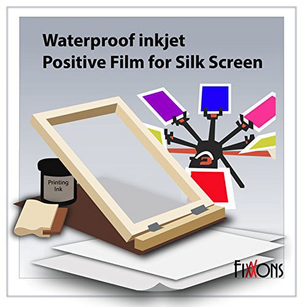 Waterproof Silkscreen Positive Film For Silk Screen 8.5" x 11" (100 ...