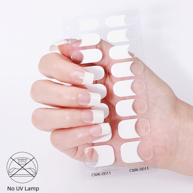 Waterproof, Simple, Icy-Clear French Gel Nail Art Stickers, DIY, No ...