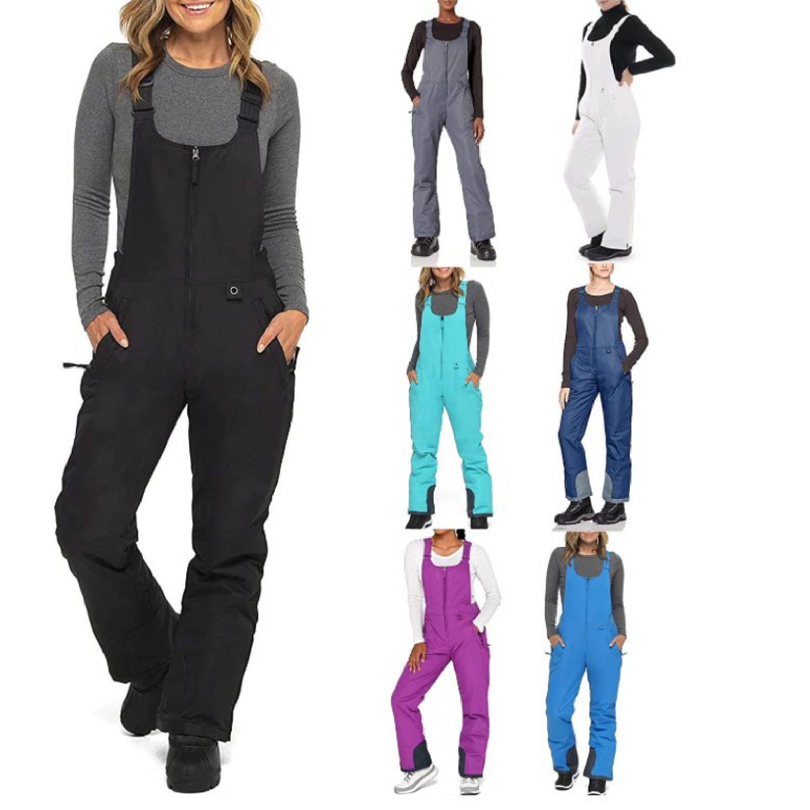 Waterproof Skiing Bibs Breathable Wind Resistant Zipper Design Snow ...