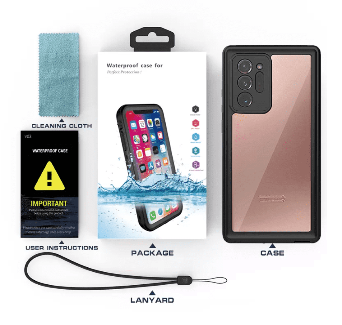 Waterproof Slim Life Proof Case for Samsung Note 20 Ultra Built-in ...