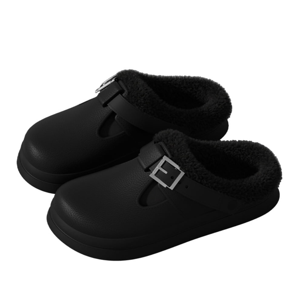Yougu Women's Waterproof Plush Clogs Winter Garden Shoes, Black,US 7-8 ...