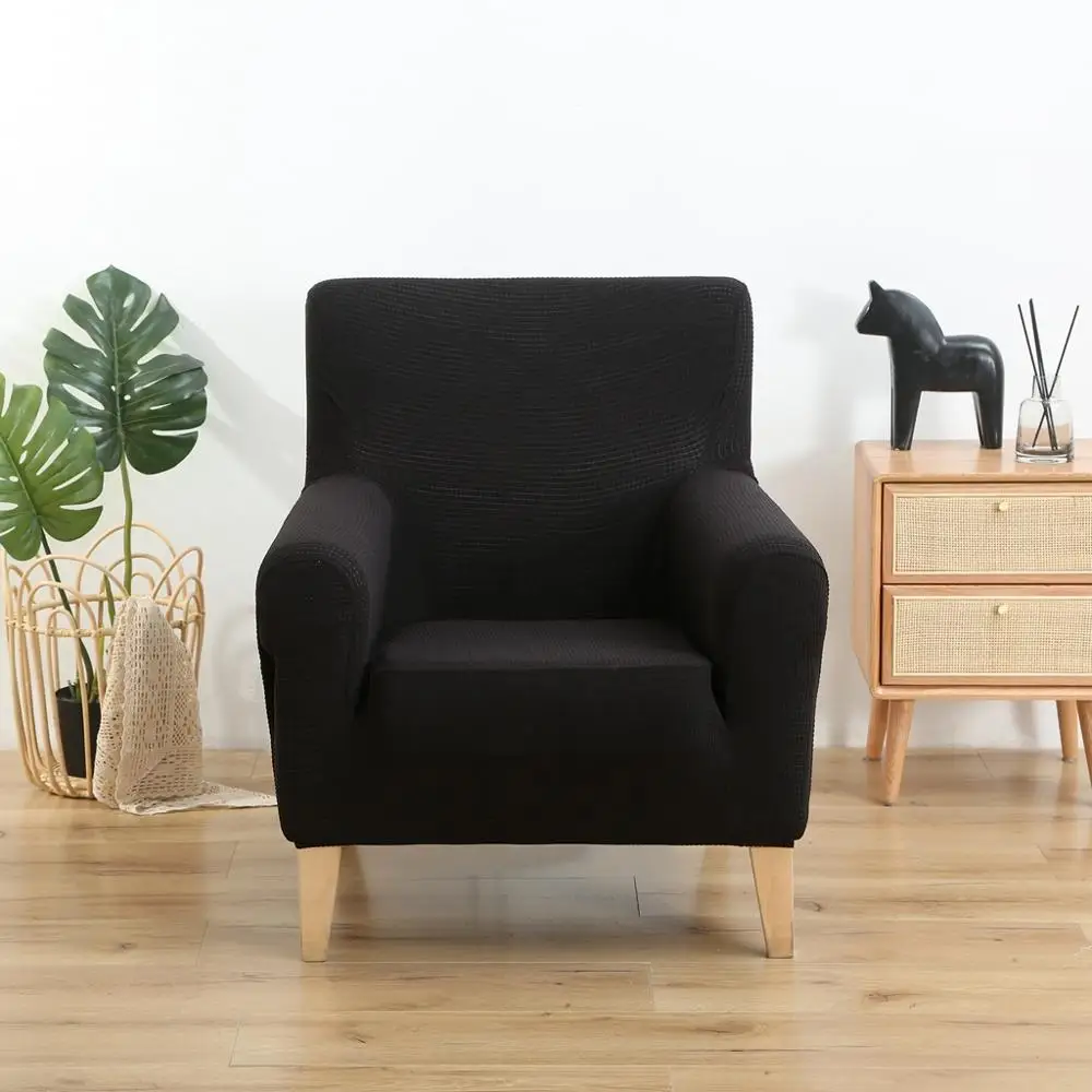 Waterproof Sloping Arm Back Chair Cover Elastic Armchair Wingback Wing ...