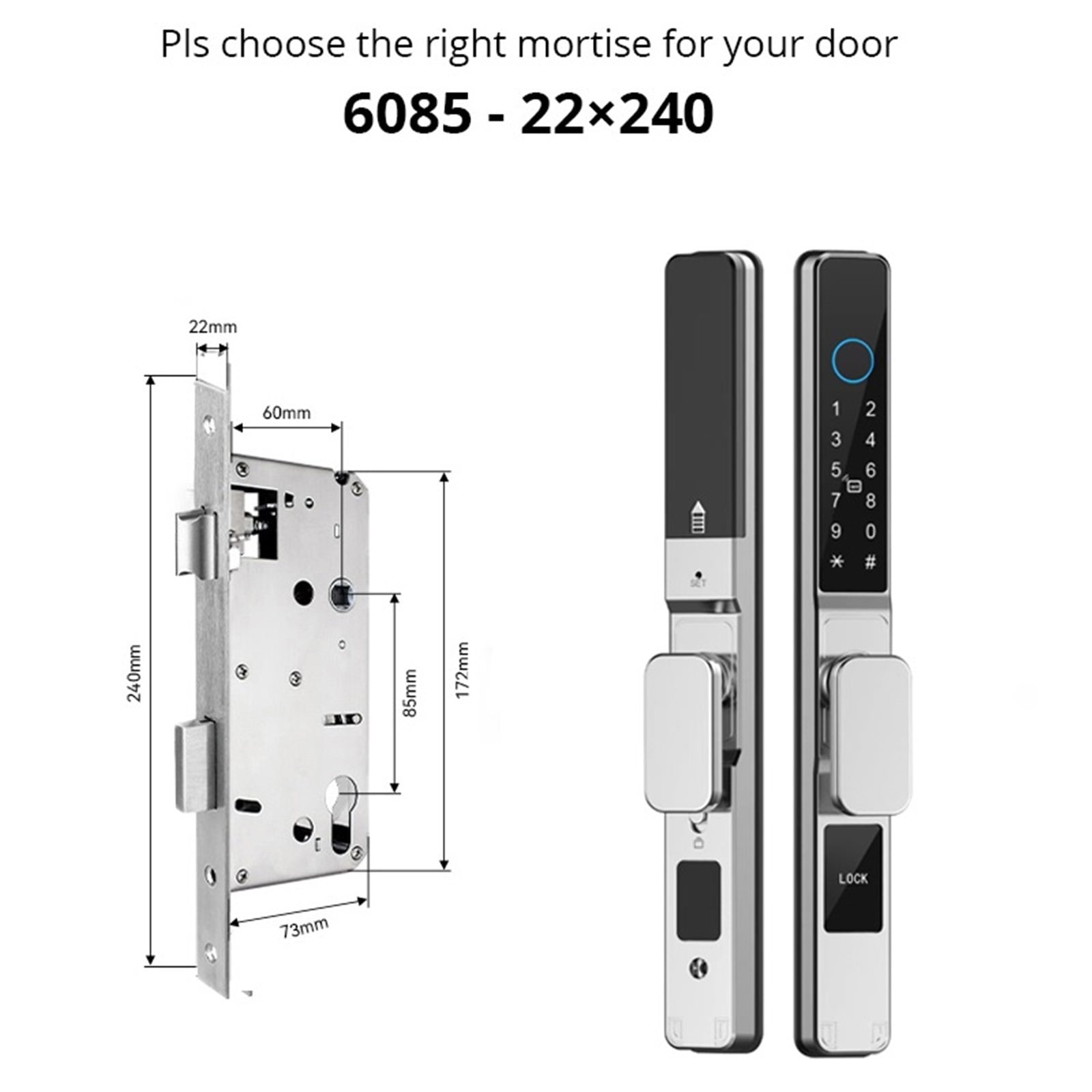 Waterproof Smart Door Lock Fingerprint APP Password RFID Card Keyless ...