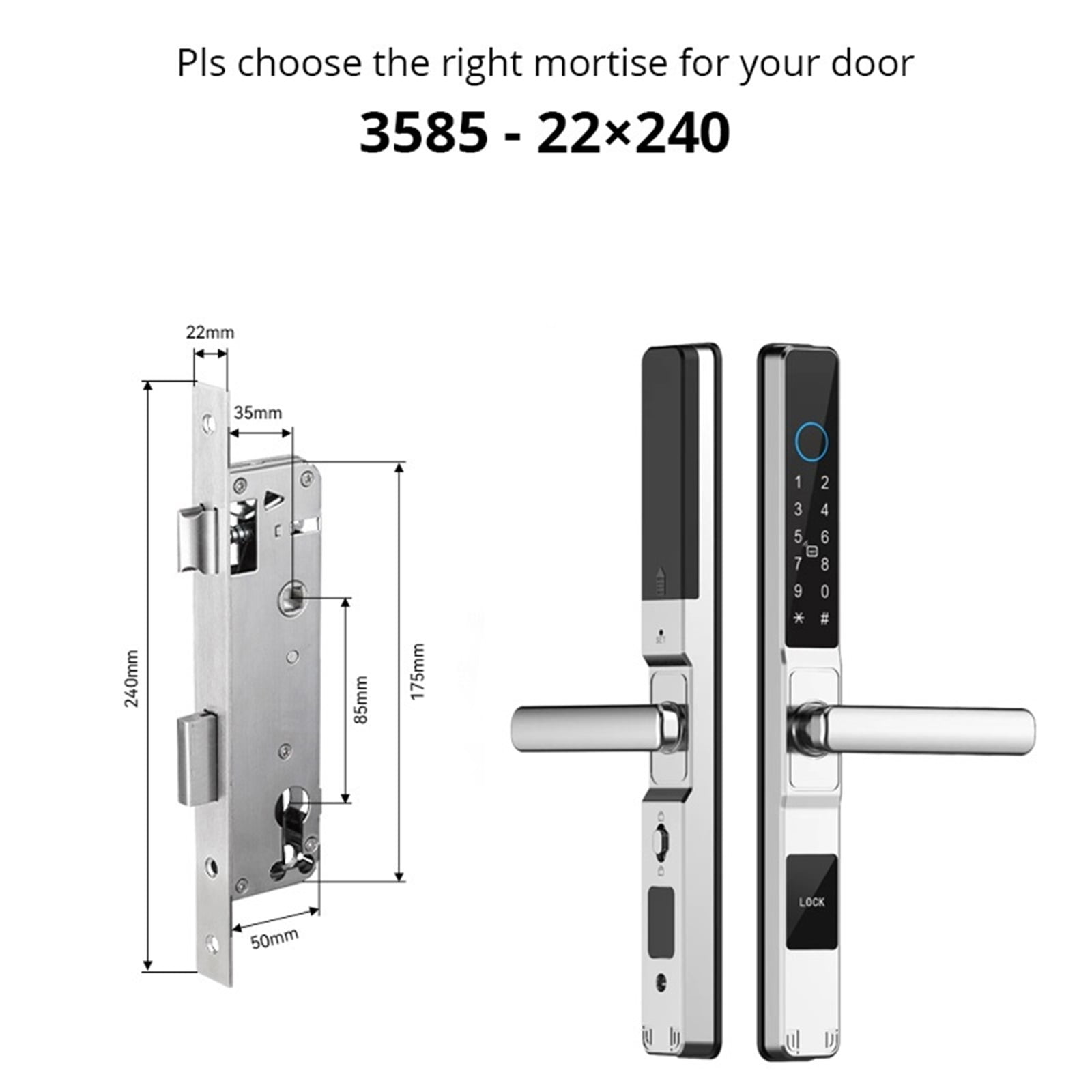 Waterproof Smart Door Lock Fingerprint APP Password RFID Card Keyless ...