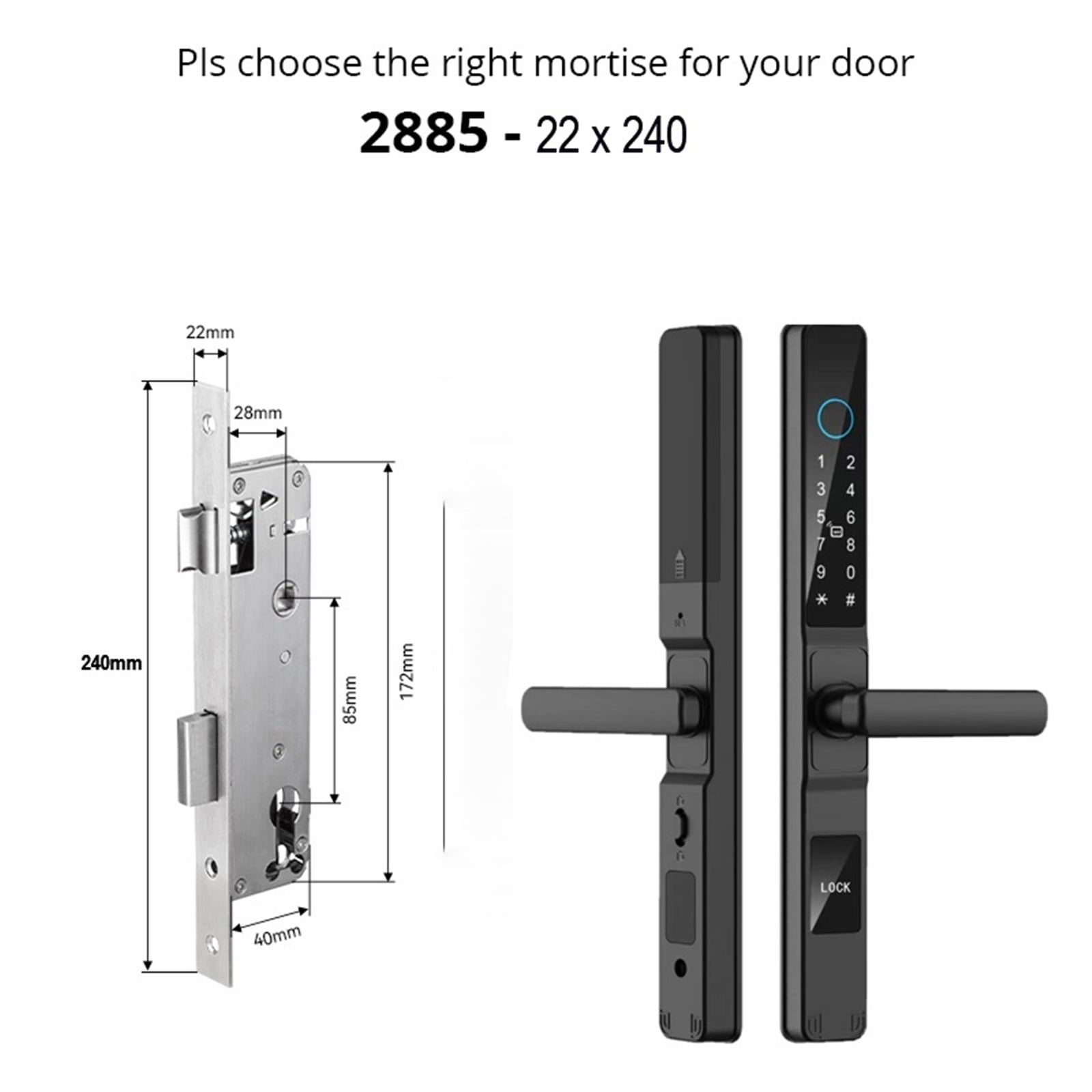 Waterproof Smart Door Lock Fingerprint APP Password RFID Card Keyless ...