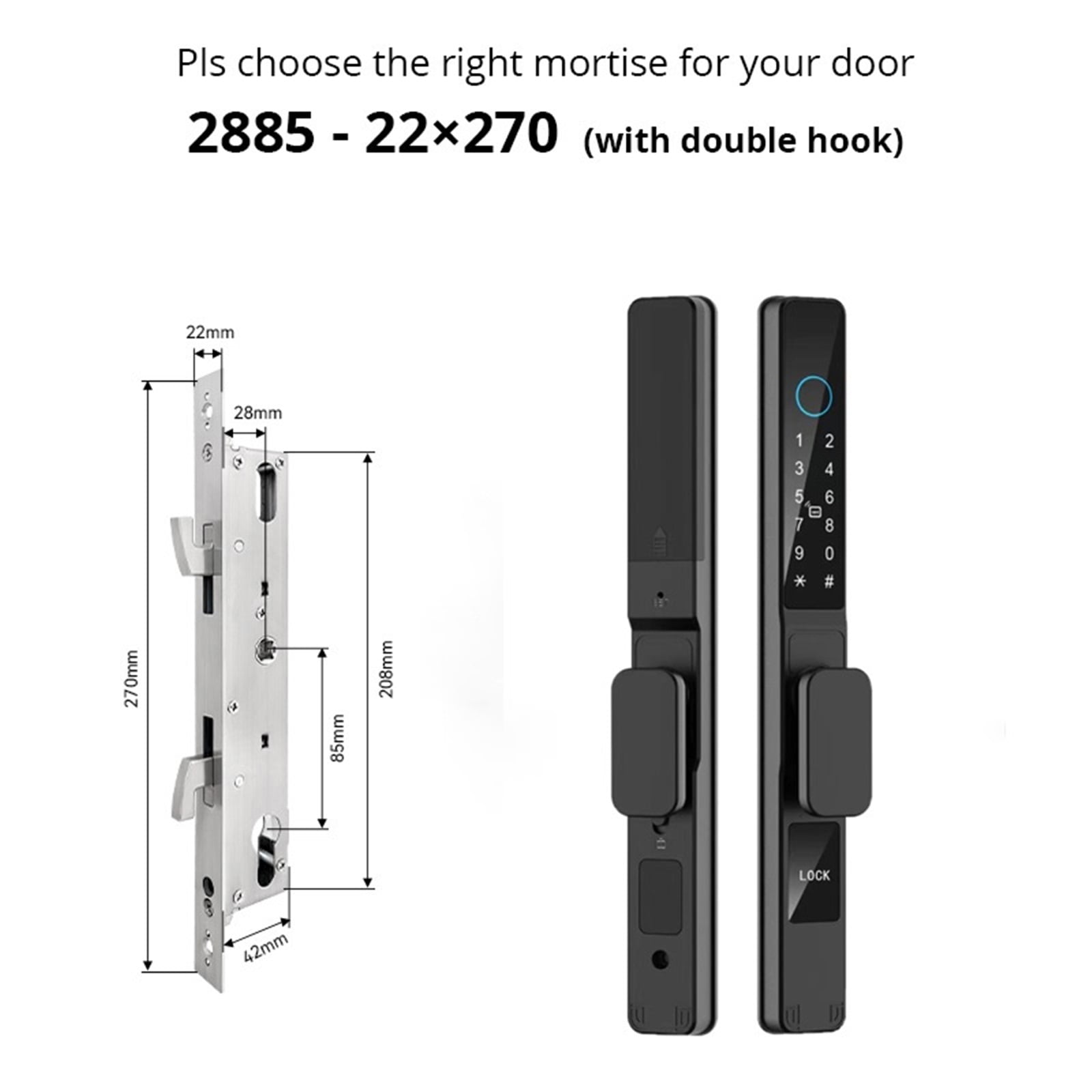 Waterproof Smart Door Lock Fingerprint APP Password RFID Card Keyless ...