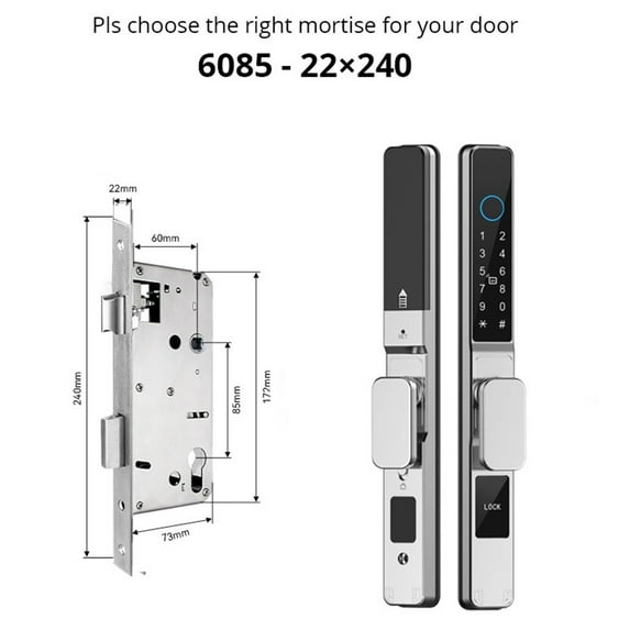 Waterproof Smart Door Lock Fingerprint APP Password RFID Card Keyless ...