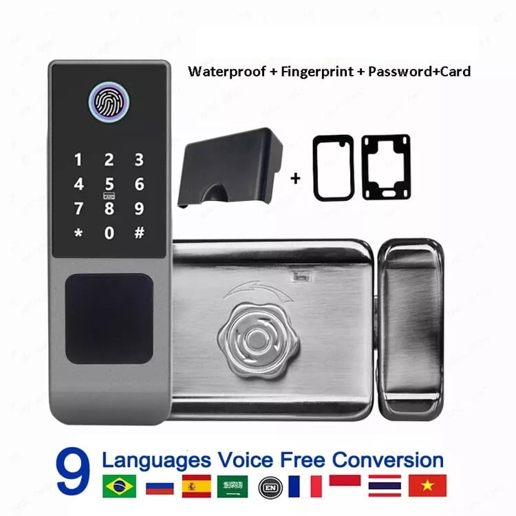 Waterproof Smart Door Lock Fingerprint Outdoor Digital Code Electronic ...