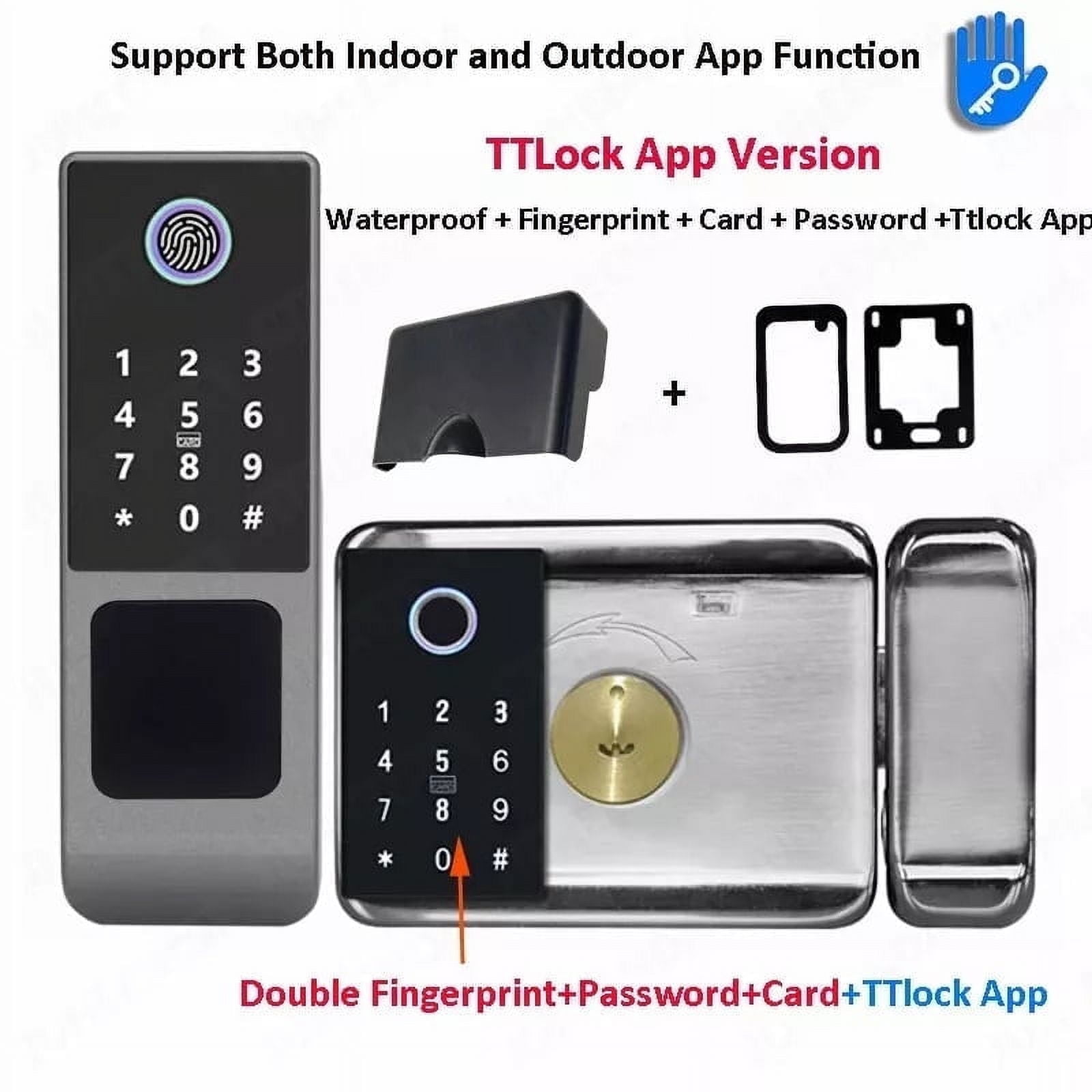 Waterproof Smart Lock Dual Fingerprint TTLock App Bluetooth Unlock for ...