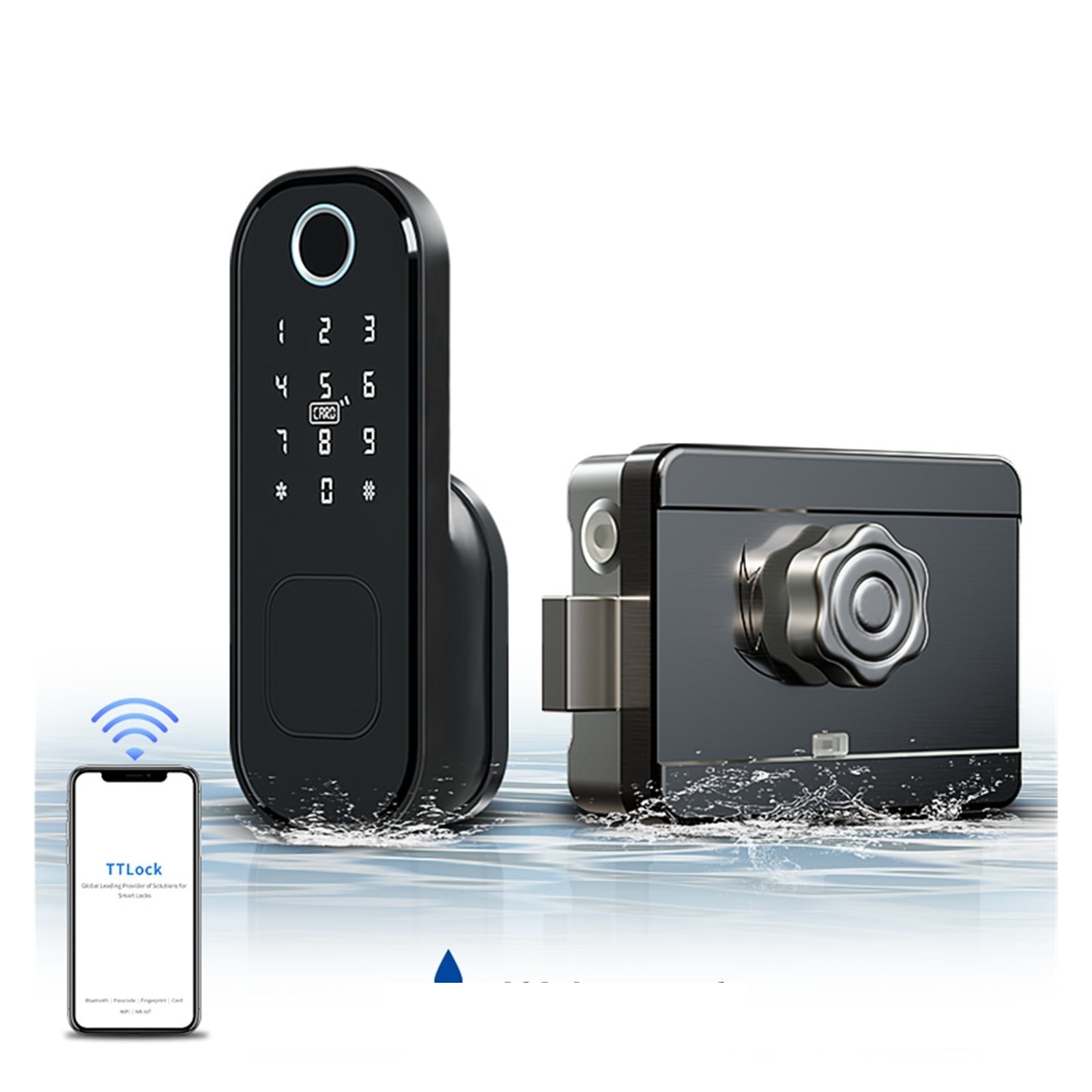 Waterproof Smart Lock For Gate Outdoor Keyless Electric Rim Double ...