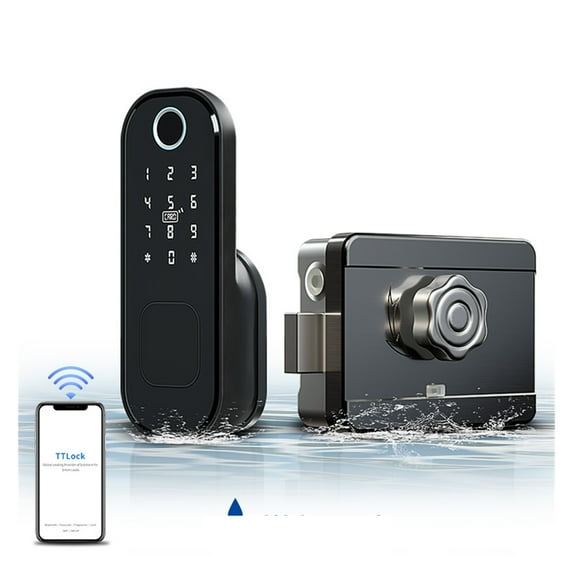 Waterproof Smart Lock For Gate Outdoor Keyless Electric Rim Double ...