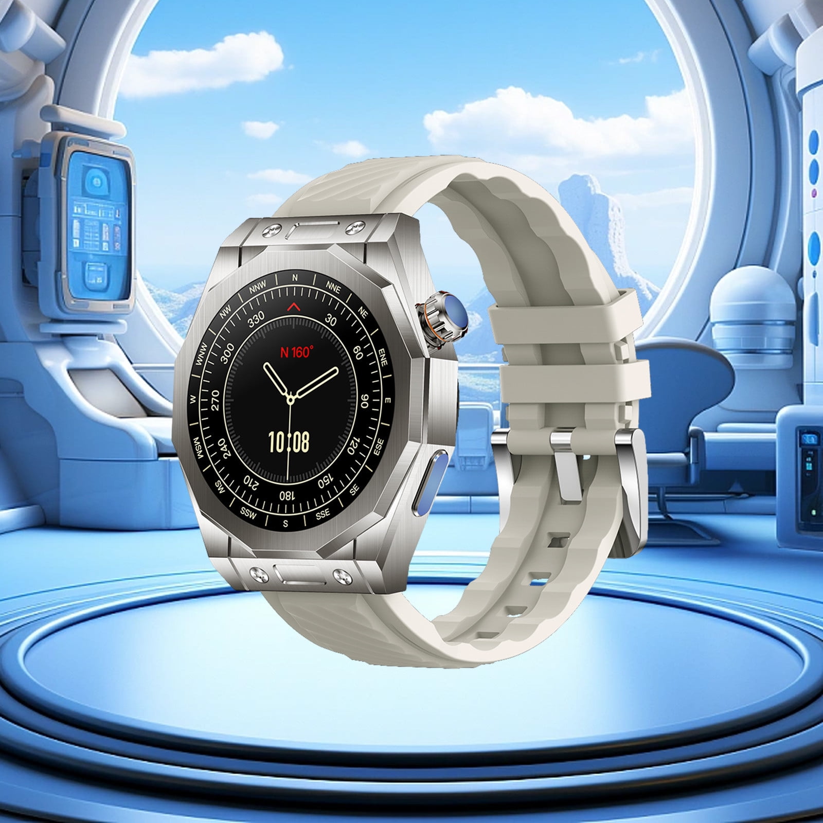 Waterproof Smart Watch Gnobogi Smart Wearable Watch, Hd Rectangular ...