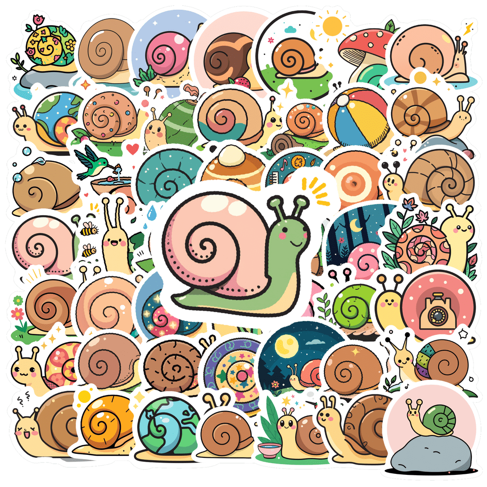 Waterproof Snail Stickers Vinyl Animal Stickers Colorful Cute Stickers ...