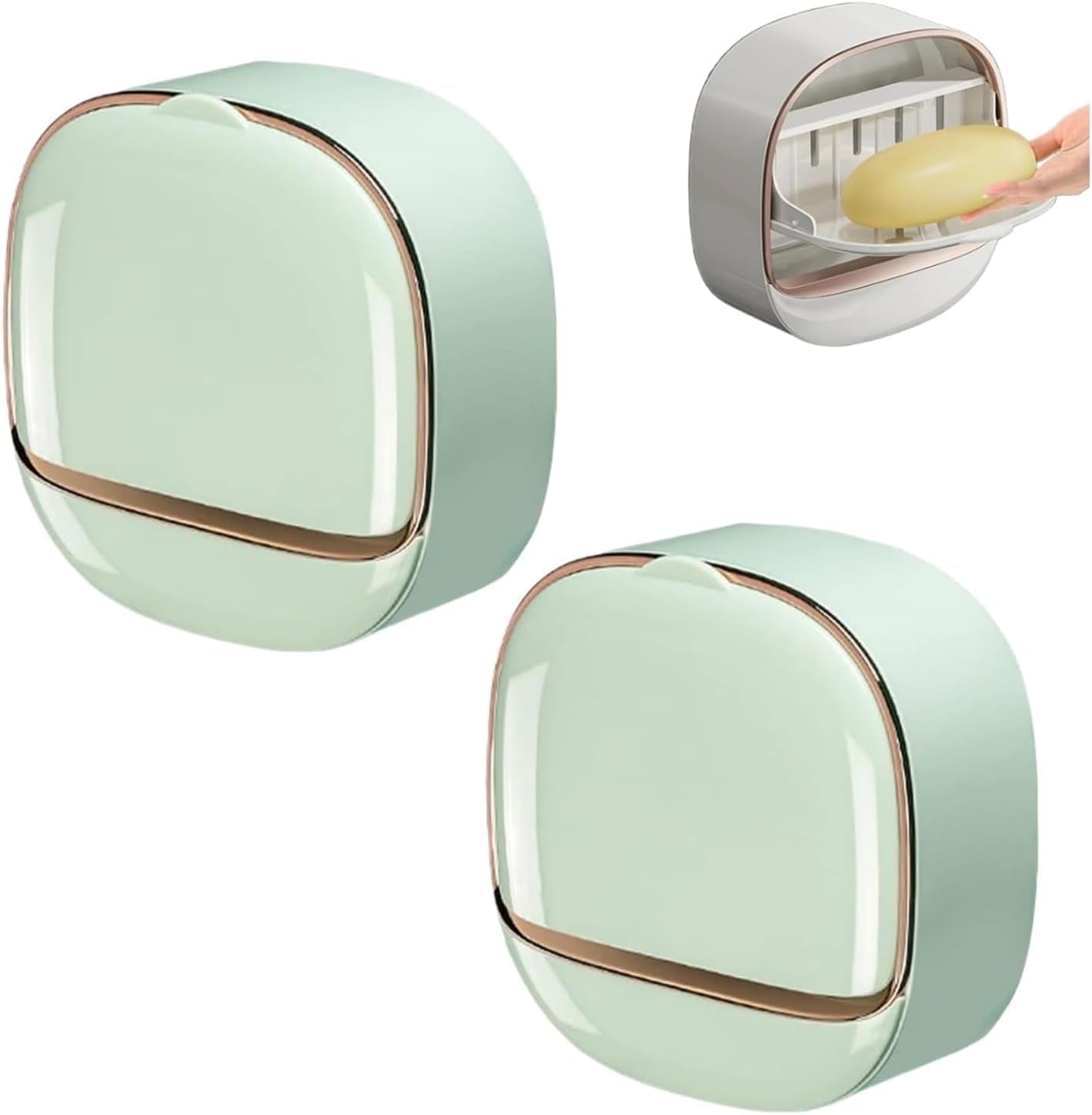 Waterproof Soap Dish Holder, Luxury Soap Holder with Drain Tray Keep ...