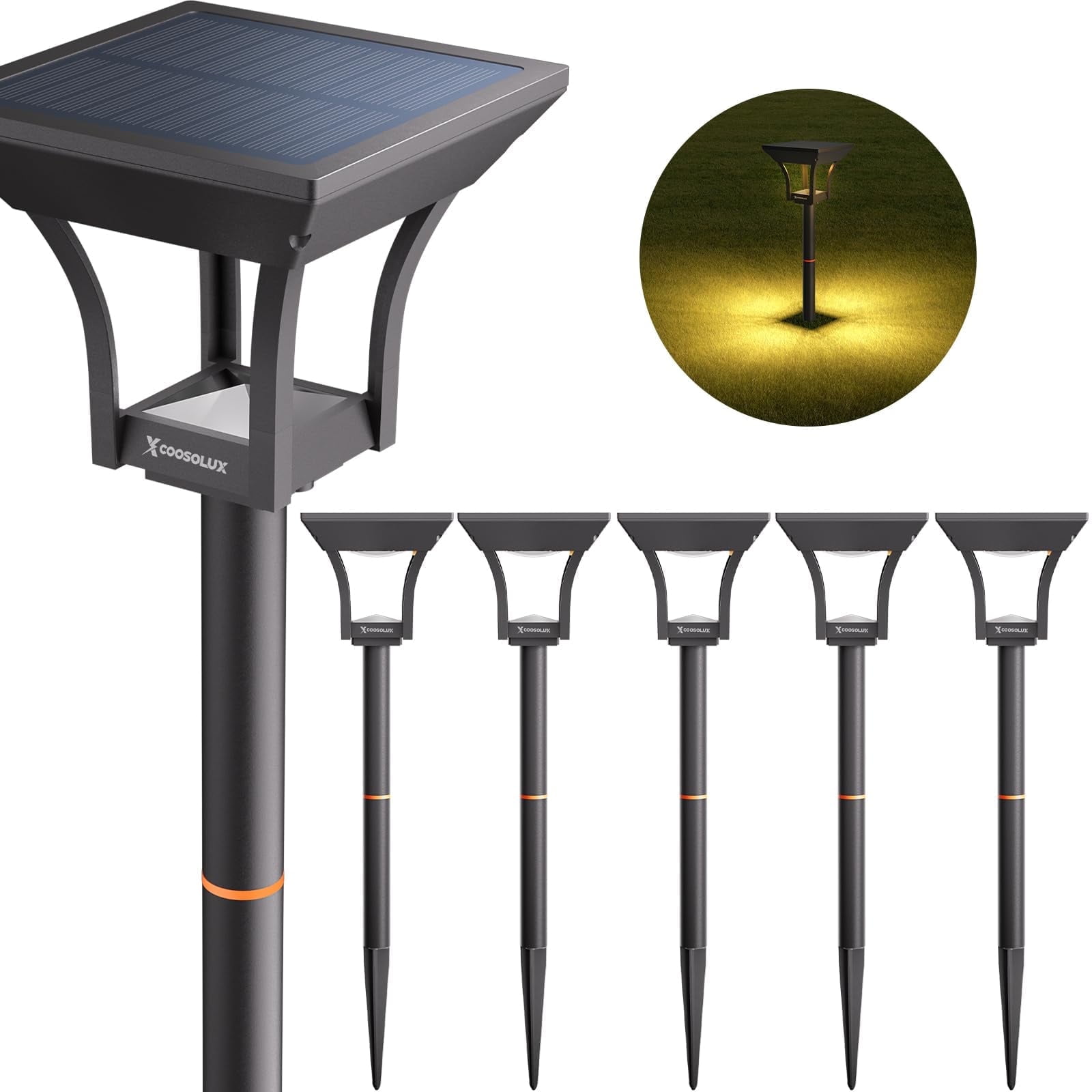 Waterproof Solar Pathway Lights, 8 Fixed Colors and RGB Gradient, LED ...