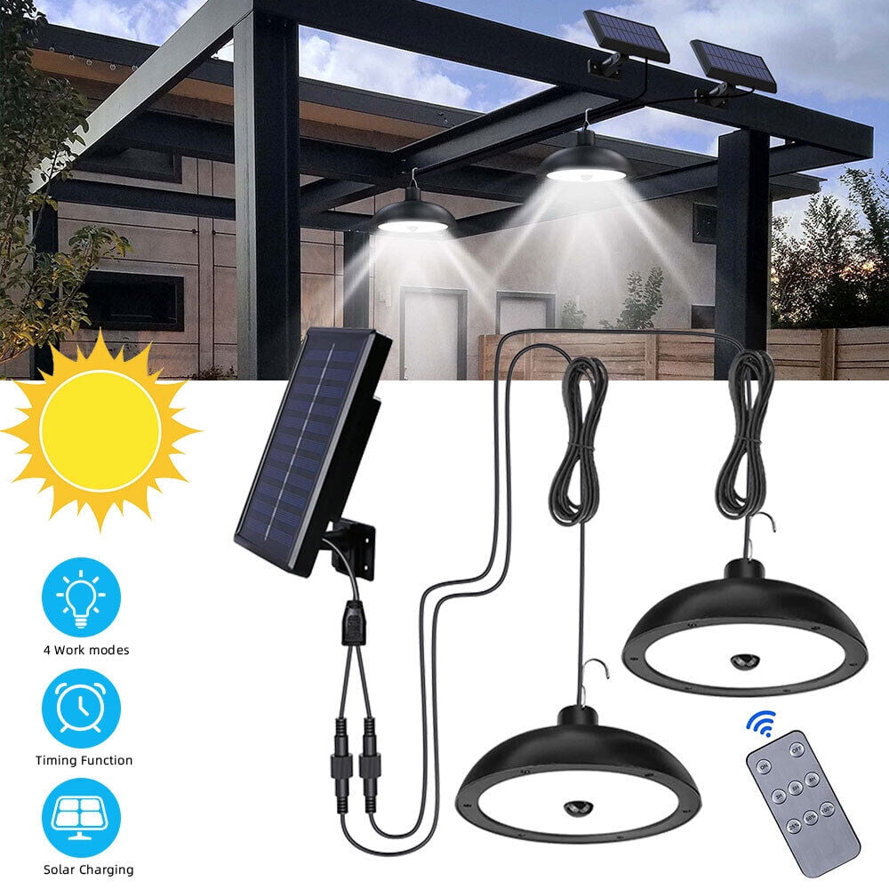 Waterproof Solar Pendant Lights Outdoor LED Hanging Shed Lights With ...