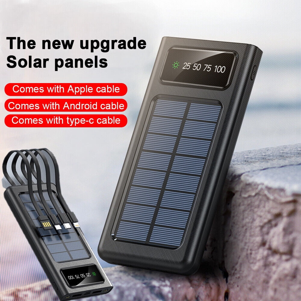 Waterproof Solar Power Bank 9000000mAh Portable External Battery ...