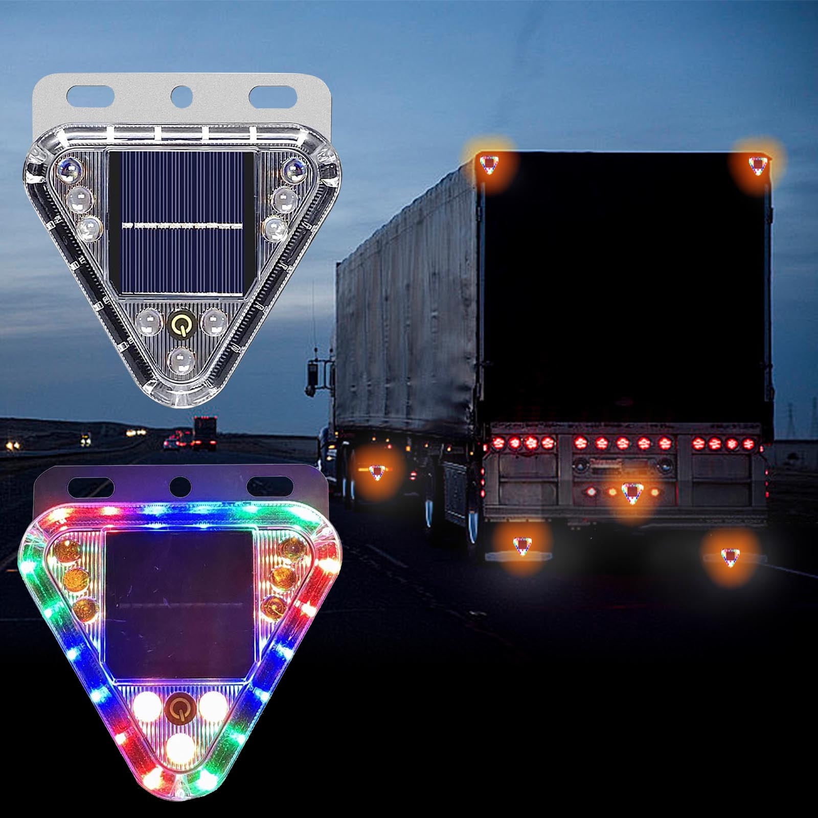 Waterproof Solar-Powered Truck Tail Warning Light Solar Strobe Light ...