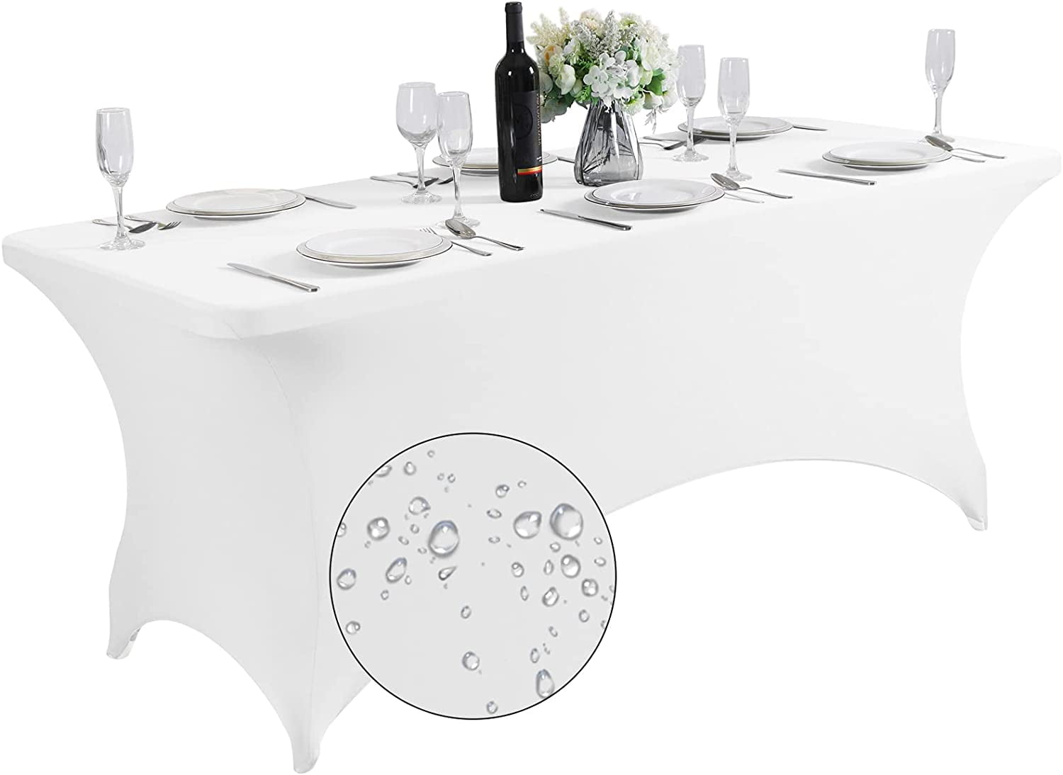 Waterproof Spandex Table Cover for 6FT Table | Stretchable, Stain ...