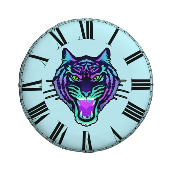 Waterproof Spare Wheel Cover, Clock Colorful Tiger Pattern Adjustable ...