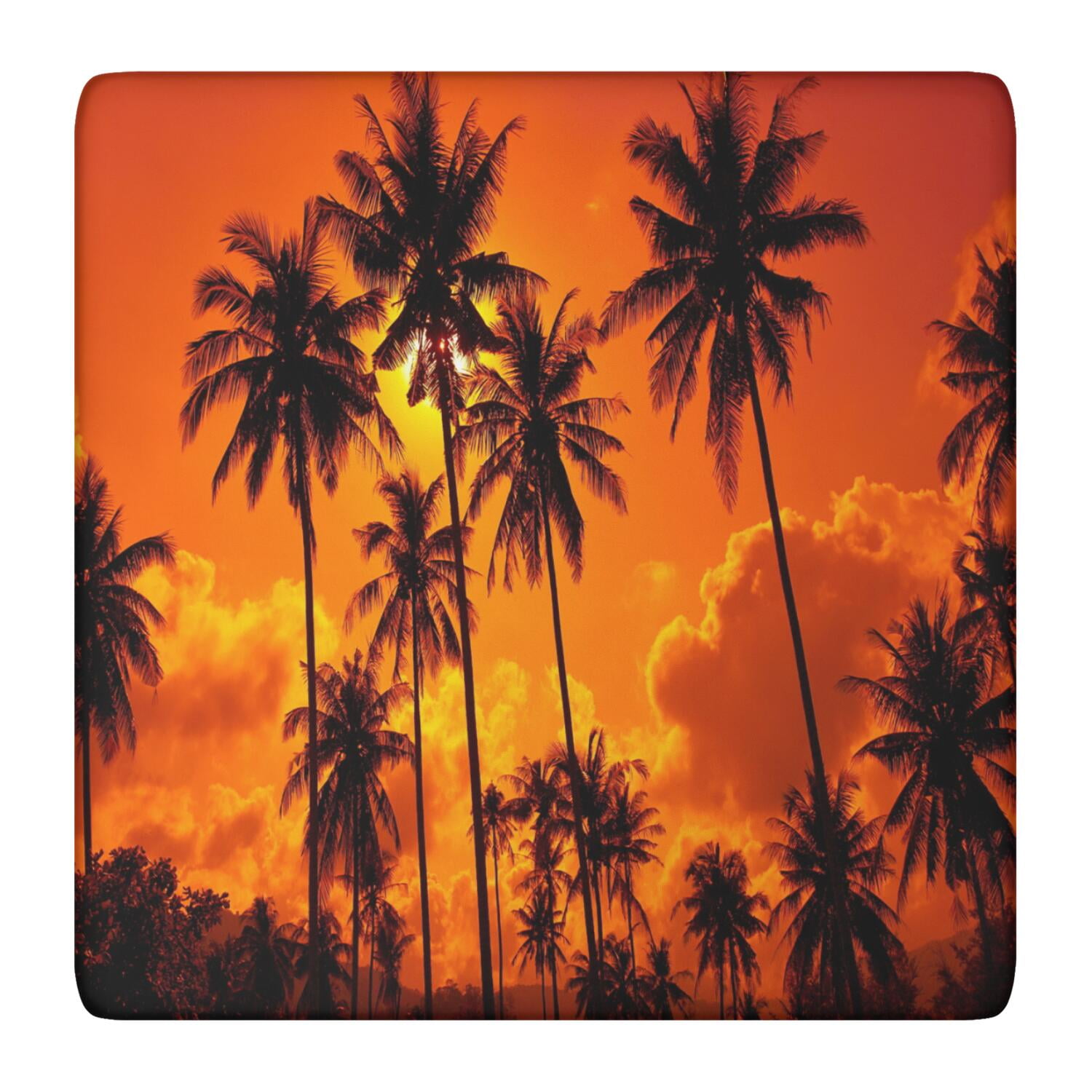 Waterproof Square Tablecloth with Summer Beach Palm Trees and Tropical ...