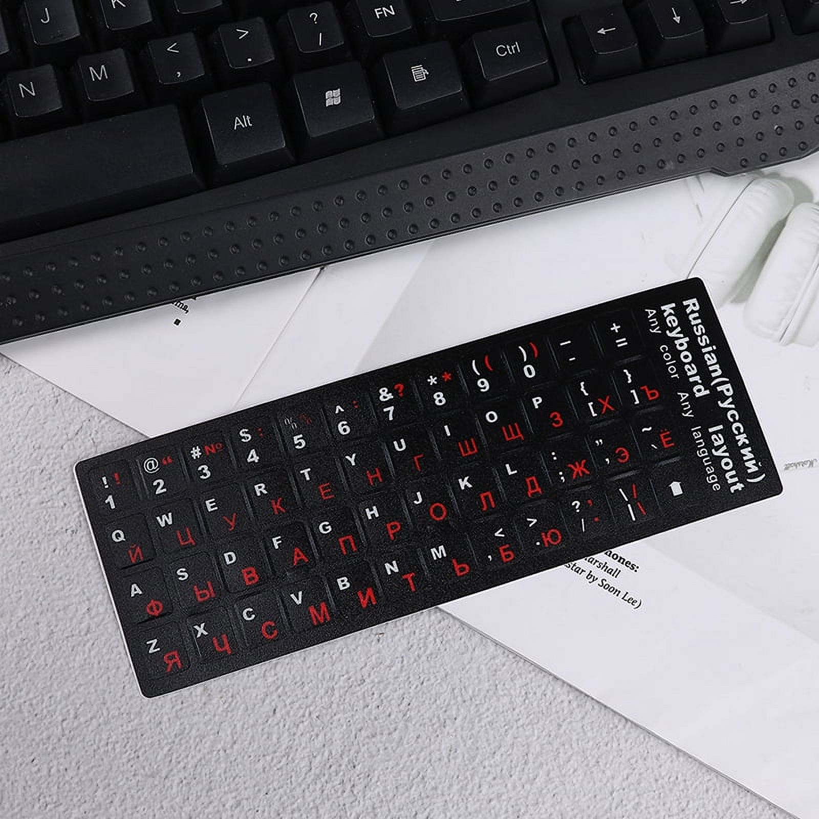 Russian Standard Keyboard Layout Sticker Letters on Replacement with ...