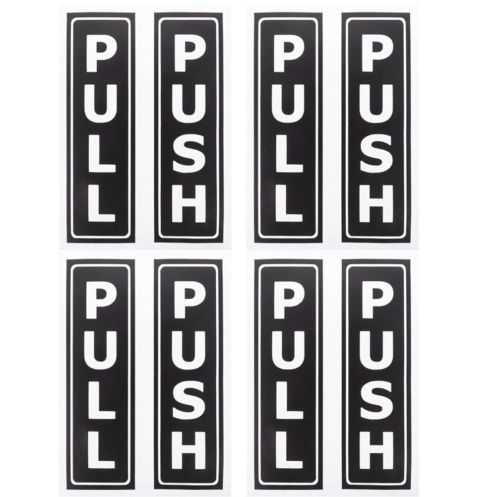 YUNLIGHTS Push Pull Door Stickers Black 8Pcs 5.1X1.6In - Walmart.com