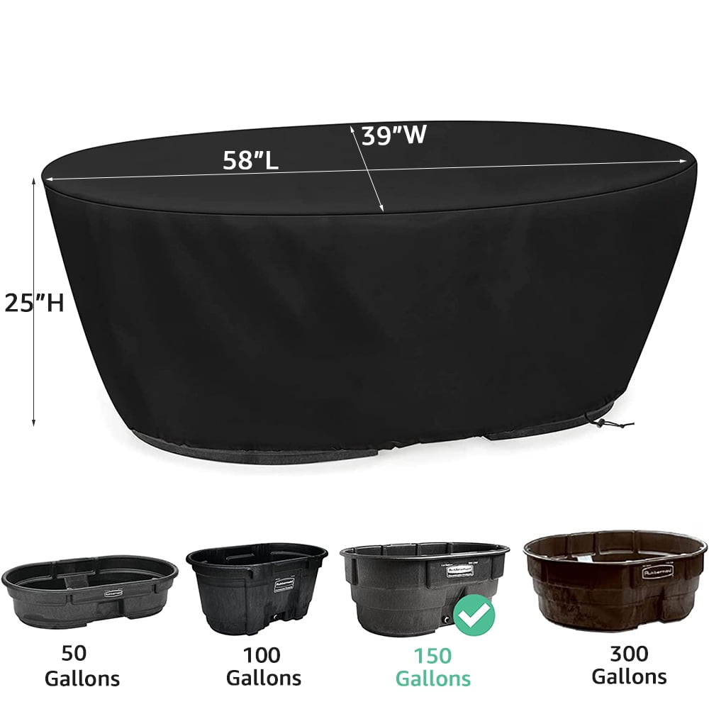 Waterproof Stock Tank Cover for 50 100 150 300 Gallon Stock Tank Oval ...