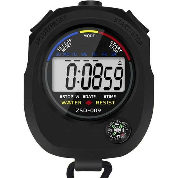 Waterproof Stopwatch,Digital Stopwatch Timer,Sport Stop Watch,Interval Timer with Large Display ...